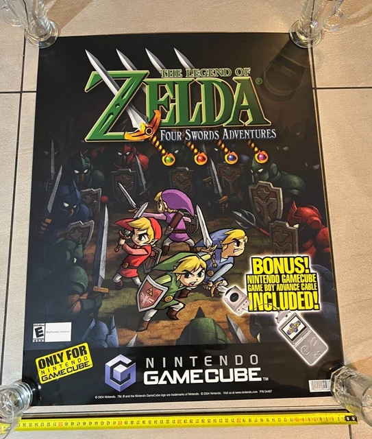 POSTER ZELDA FOUR swords adventures - Nintendo Gamecube Game cube - PLV ...