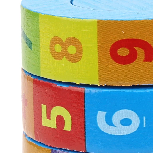 NUMBER PUZZLE TOY Educational Digital Math Counting Cylindrical ...