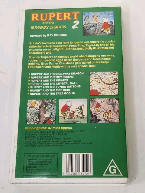 RUPERT AND THE Runaway Dragon 2 VHS VIDEO $23.00 - PicClick AU