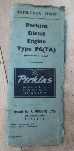 PERKINS DIESEL ENGINE P6 Ta Fordson Major Tractor Wall Chart £10.00 ...