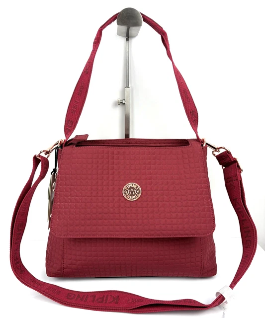 KIPLING 'LYSSA' PREMIUM Medium Multiway Bag - Geo Embossed Carmine ...