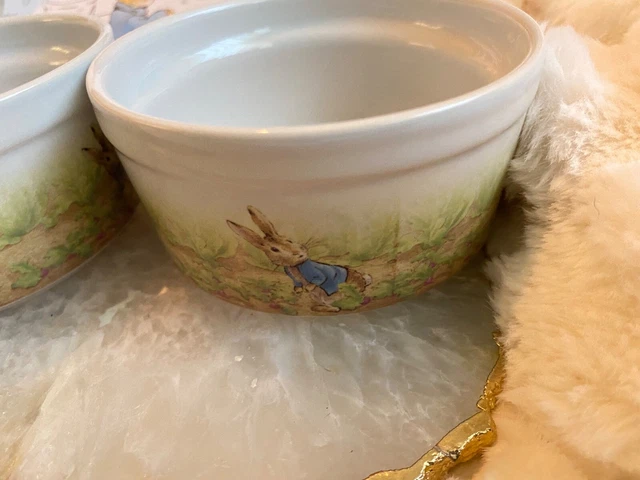 PETER RABBIT RAMEKINS Set Of 2 Beatrix Potter Bunny Ceramic New In Box ...