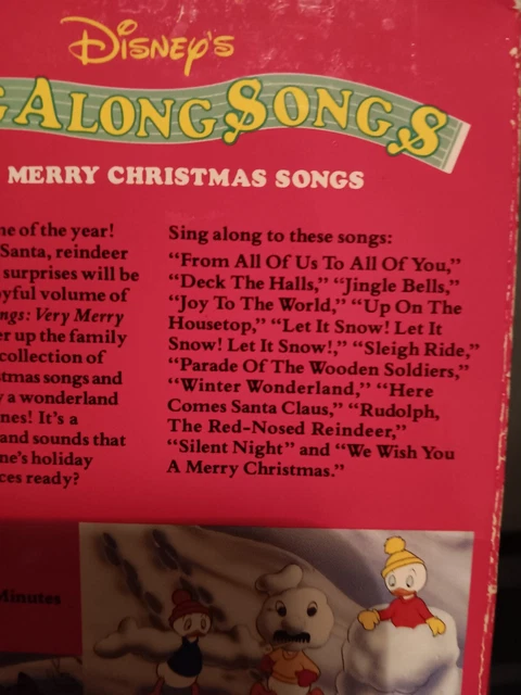 DISNEYS VERY MERRY Christmas: sing Along Songs Vhs EUR 10,96 - PicClick IT