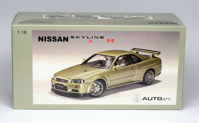 1/18 AUTOART 77338 Diecast Nissan Skyline R34 GTR V Spec II Nur Millenium Jade $850.00 - PicClick CA