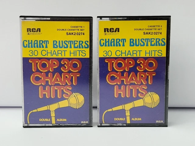 CHART BUSTERS TOP 30 Chart Hits Australian Double Cassette Tape. Rare ...
