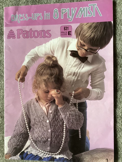 VINTAGE PATONS KNITTING Pattern Book 631 Dress-Ups in 8 Ply Misti $4.00 ...
