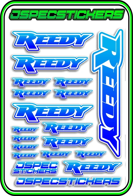 REEDY RC ESC Motor Brushless Servo Car Sticker Decal A5 Bnip Jspec Blue ...
