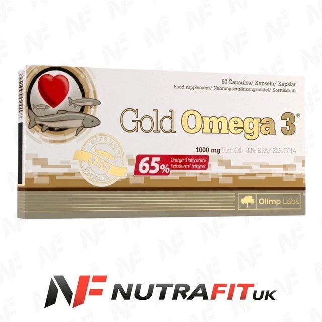 OLIMP GOLD OMEGA 3 65% fatty acids fish oil vitamin E EPA DHA 60 caps £ ...