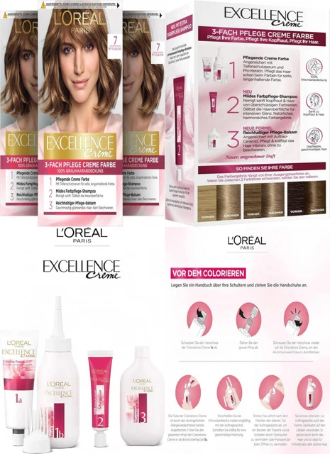 L'ORÉAL PARIS EXCELLENCE Cream Permanent Hair Colour, 100% 7 medium ...