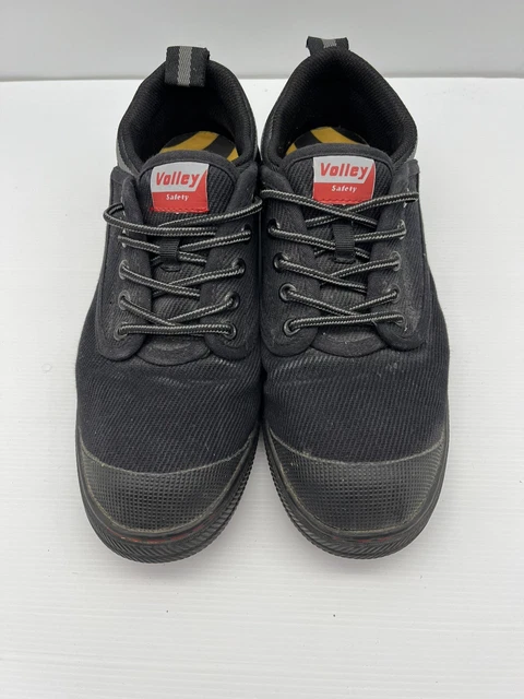 VOLLEY SAFETY STEEL Cap Mens Toe Caps Volleys Work Lace Shoes US 9 UK 8 ...