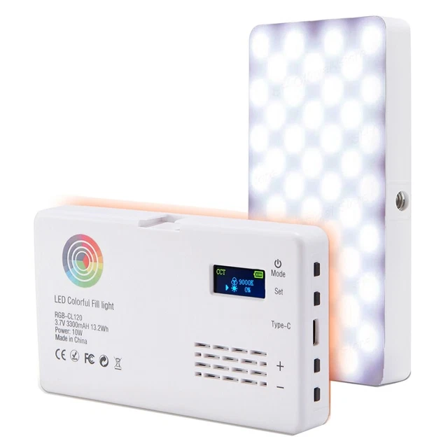 LUCE FOTOCAMERA LED RGB 2500K-9000K con uscita colori, kit luci video ...