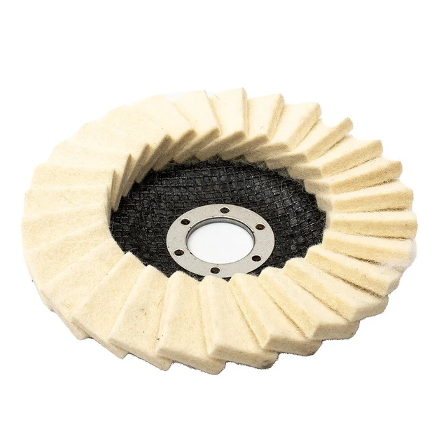 5 FLAP FELT Wool Polishing Grinding Wheel Buffing Disc For Polisher 125 ...
