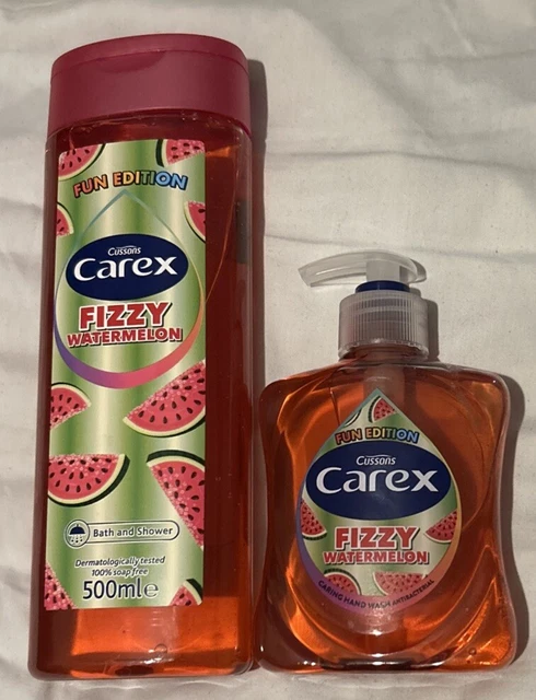 CUSSONS CAREX FIZZY Watermelon Bath/Shower/Handwash Set NEW- IDEAL GIFT ...