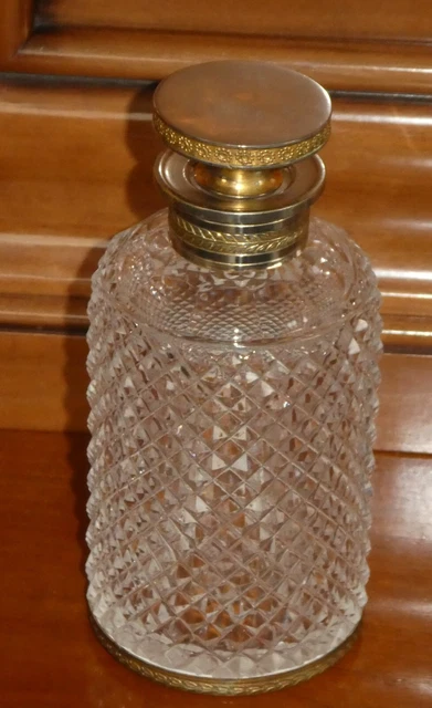 FLACON PARFUM EN cristal Baccarat St Louis taillé pointe diamant Décor ...