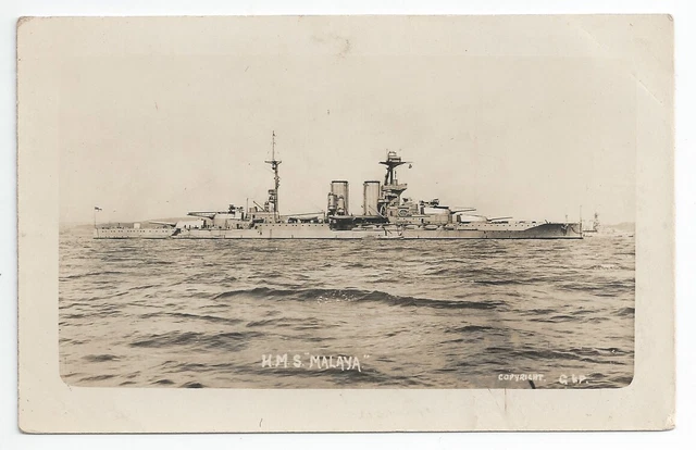 HMS MALAYA QUEEN Elizabeth class Battleship Royal Navy RP PC £10.00 ...