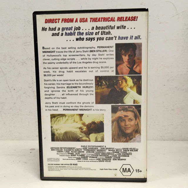 PERMANENT MIDNIGHT - Big Box Ex Rental - VHS Tape $35.50 - PicClick AU