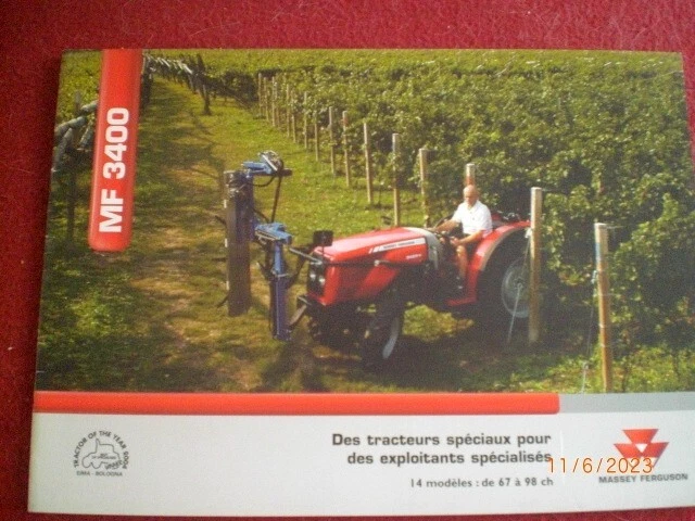 BROCHURE Publicitaire Tracteurs Massey Ferguson Serie Mf 3400 EUR 12,50 ...