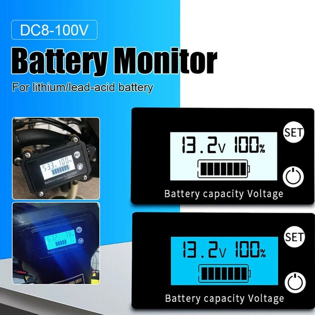 ADJUSTABLE BATTERY METER Monitor Voltage and Capacity for Various ...