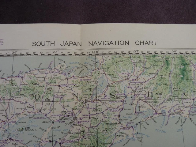 WW2 RAAF - Original Military Chart / Map Of South Japan - Dated 1945 ...