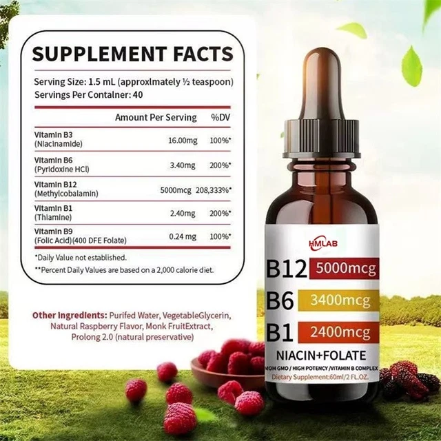 VITAMIN B12 AND B6 Liquid Drops B12 Sublingual Vitamin B Complex £11.50 ...