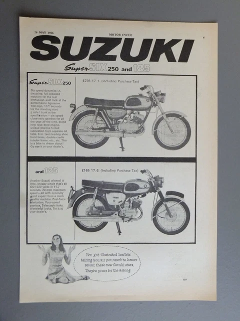 R&L EX-MAG VINTAGE Advertisement: Suzuki Super Six 250 and 125 ...
