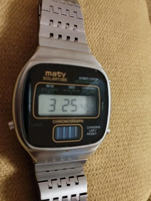 RARE VINTAGE MATY Solaire Digital Watch Chronograph EUR 53,00 - PicClick FR