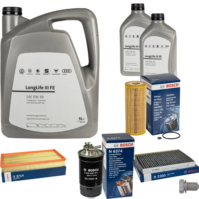 BOSCH INSPECTION SET 7L VW Huile moteur 0W-30 Longlife IIIFE pour EUR ...