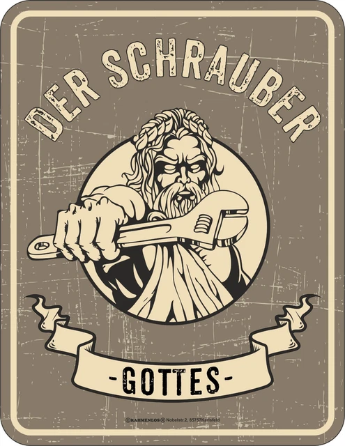 BLECHSCHILD SCHILD WERKSTATT Mechaniker - Der Schrauber Gottes EUR 9,95 ...