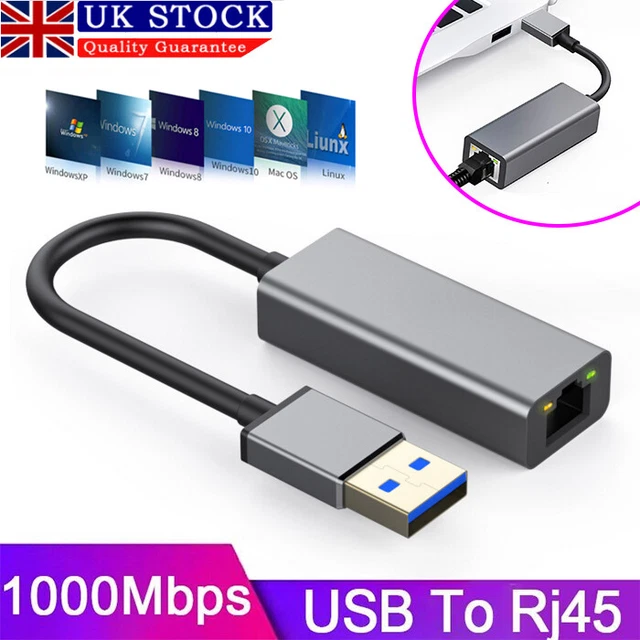 USB 3.0 TO Ethernet Adapter Rj45 Network LAN Gigabit 1000mbps for PC ...
