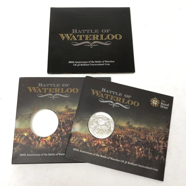 BATTLE OF WATERLOO 200th Anniversary Commemorative Coin Crown £5 Case ...