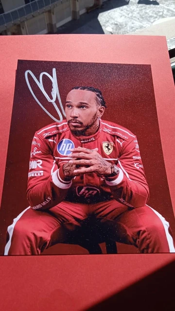 SIGNED LEWIS HAMILTON ferrari 20x15 . ferrari 2025 rare super no copy ...