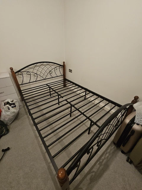METAL DOUBLE BED Frame Black £42.30 - PicClick UK