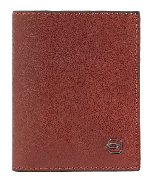 PIQUADRO BLACK SQUARE Vertical Wallet astuccio carte Cuoio terracotta ...