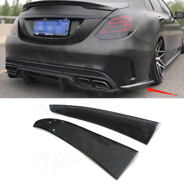 CARBON REAR BUMPER Side Splitter Fit Mercedes Benz W205 C200 C300 C43 ...
