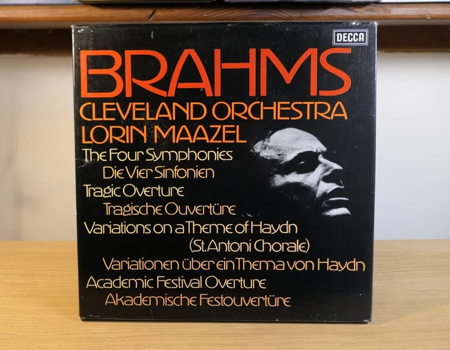 D39D 4 BRAHMS The Four Symphonies etc Lorin Maazel 4LP Decca Box Vinyl ...