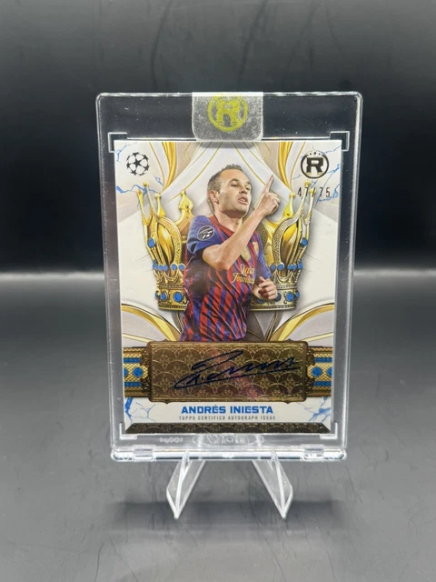2024-25 TOPPS REVERENCE UCC Andres Iniesta Auto /75 Crowned Legend ...