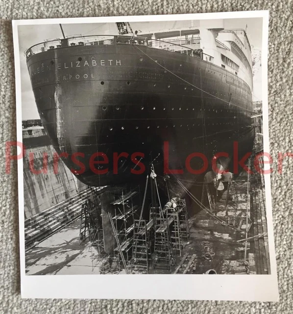 CUNARD WHITE STAR Line Rms Queen Elizabeth Professional Photo Kgv Dry ...