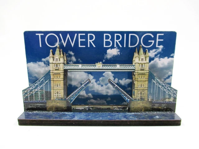 LONDRES IMÁN MADERA Tower Bridge Modelo de Pie Recuerdo Gran Britain ...