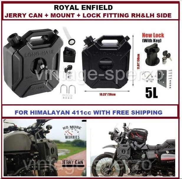 ROYAL ENFIELD HIMALAYAN Pair Jerry Can Black Brackets LH+RH With BS-4 ...