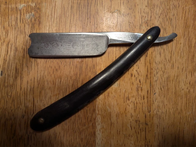 GEORGE WOSTENHOLM IXL The Freemason's Razor Masonic Sheffield Straight ...