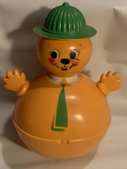VINTAGE 1950’S ROLY Poly Baby Toy 10” Kitsch Face Green Hat £22.24 - PicClick UK