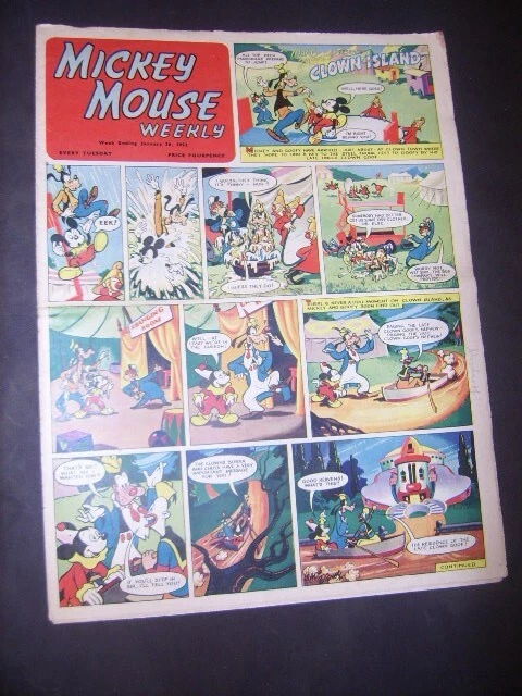 MICKEY MOUSE WEEKLY January 26, 1952 UK Odhams (Blyton) (VG) £2.99 ...