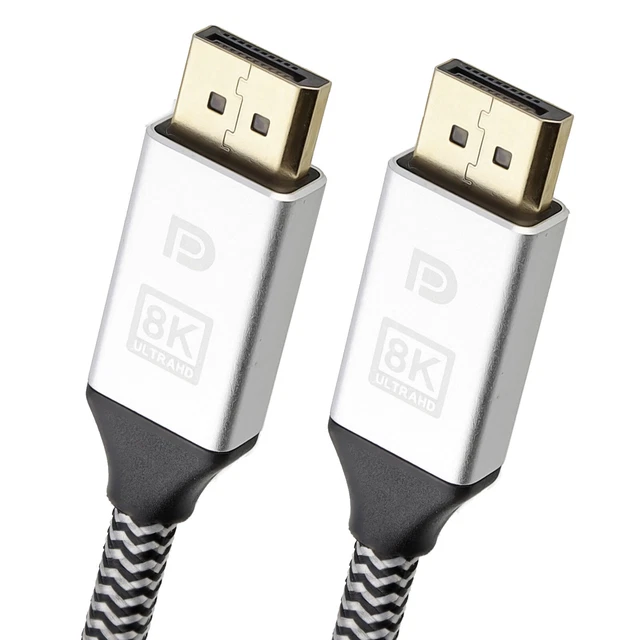 DISPLAYPORT DP V2.0 UHBR 20 8K@60Hz/4K@144Hz HDR 80Gbps Braided Cable ...