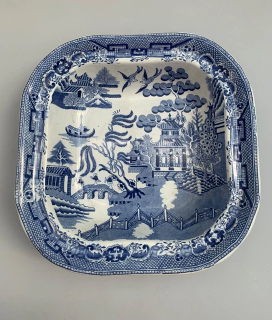 WILLOW PATTERN SQUARE dish by Goodwin and Harris £9.99 - PicClick UK