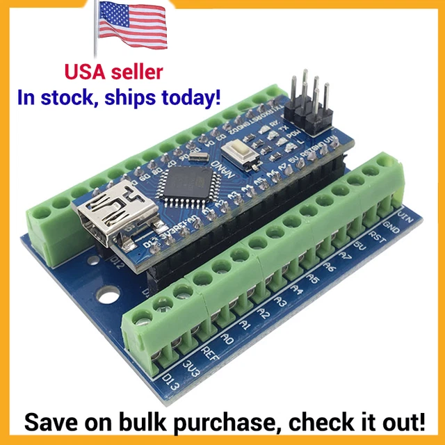 EXPANSION TERMINAL ADAPTER Shield For Arduino Nano V3.0 ATMEGA328P AU ...