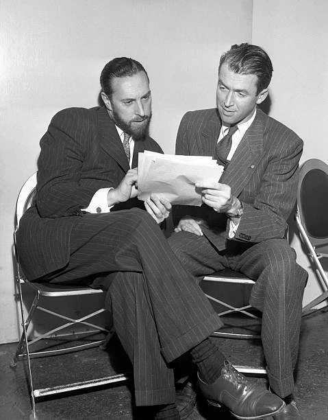 WRITER-PRODUCER-DIRECTOR WILLIAM SPIER and actor James Stewart p 1940s ...