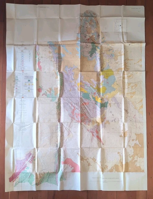 VINTAGE GEOLOGIC MAP Of The Jerome Area, Yavapai County Arizona £149.04 ...