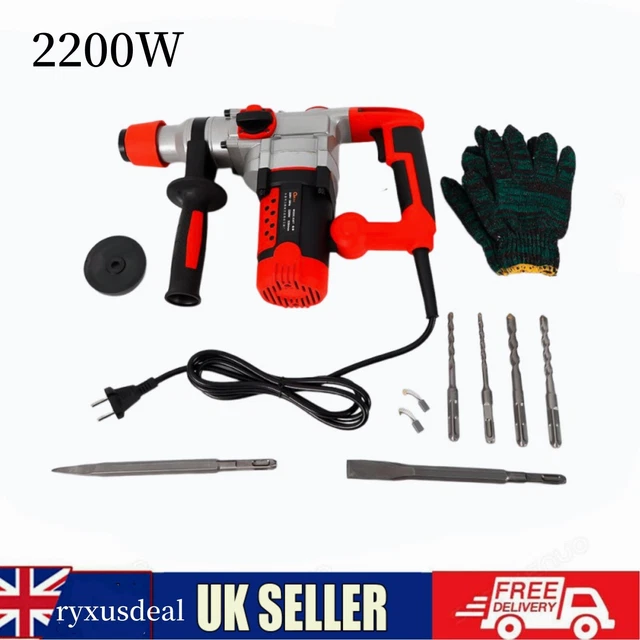 2200W ELECTRIC BREAKER Jackhammer Concrete Demolition Hammer Jack Drill ...