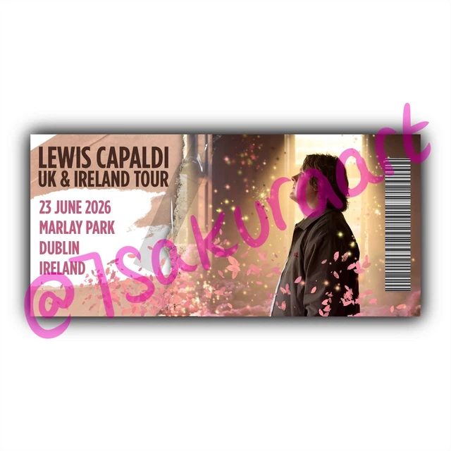 LEWIS CAPALDI 2026 Tour Souvenir Tickets, Lewis Capaldi Tour Merch Fan ...