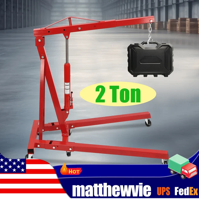 2 TON HEAVY Duty Folding Engine Hoist Cherry Picker Shop Crane Hoist ...